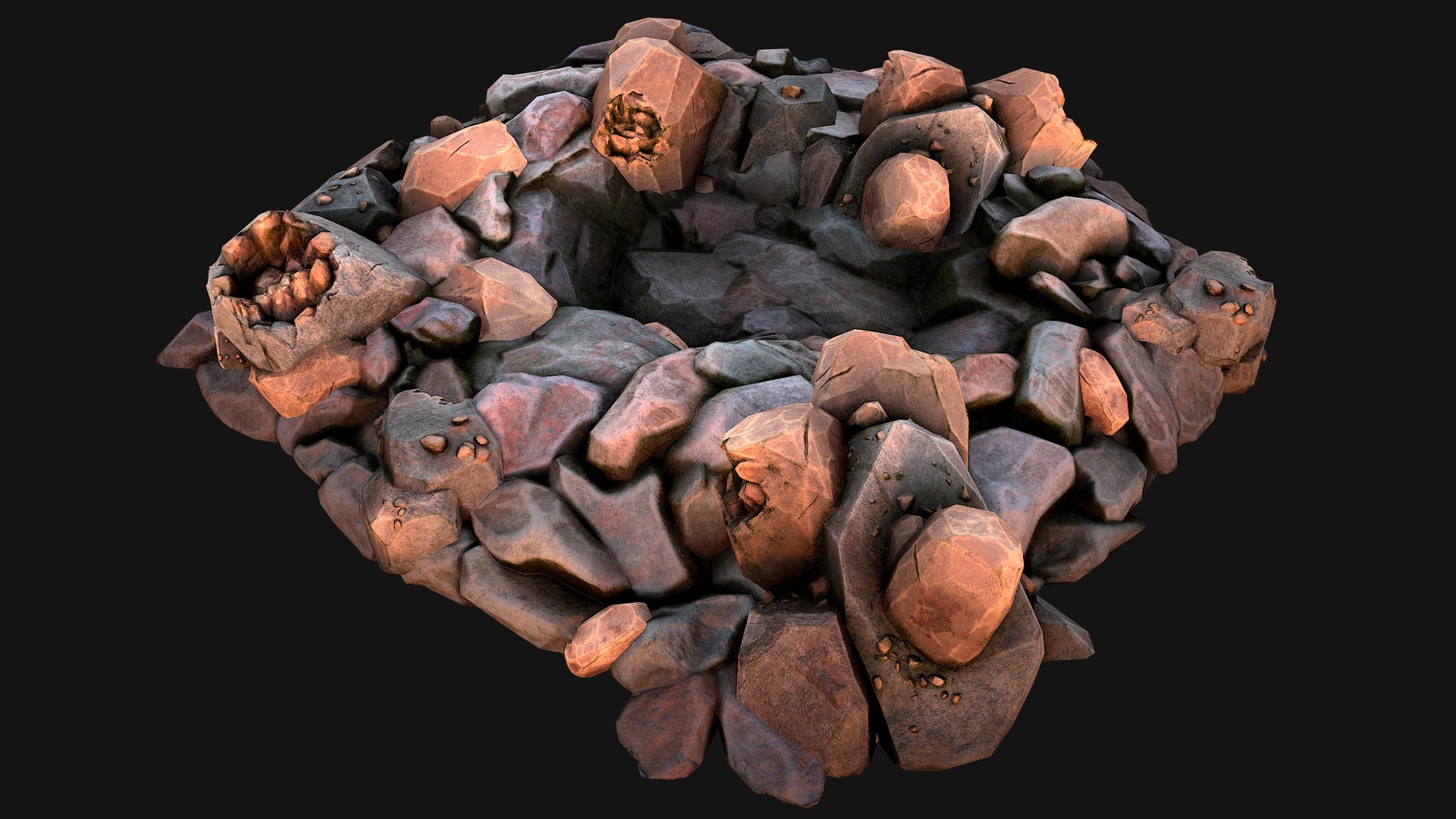 Copper Ore Deposits Rocks In Cave 3D Model - TurboSquid 2302012