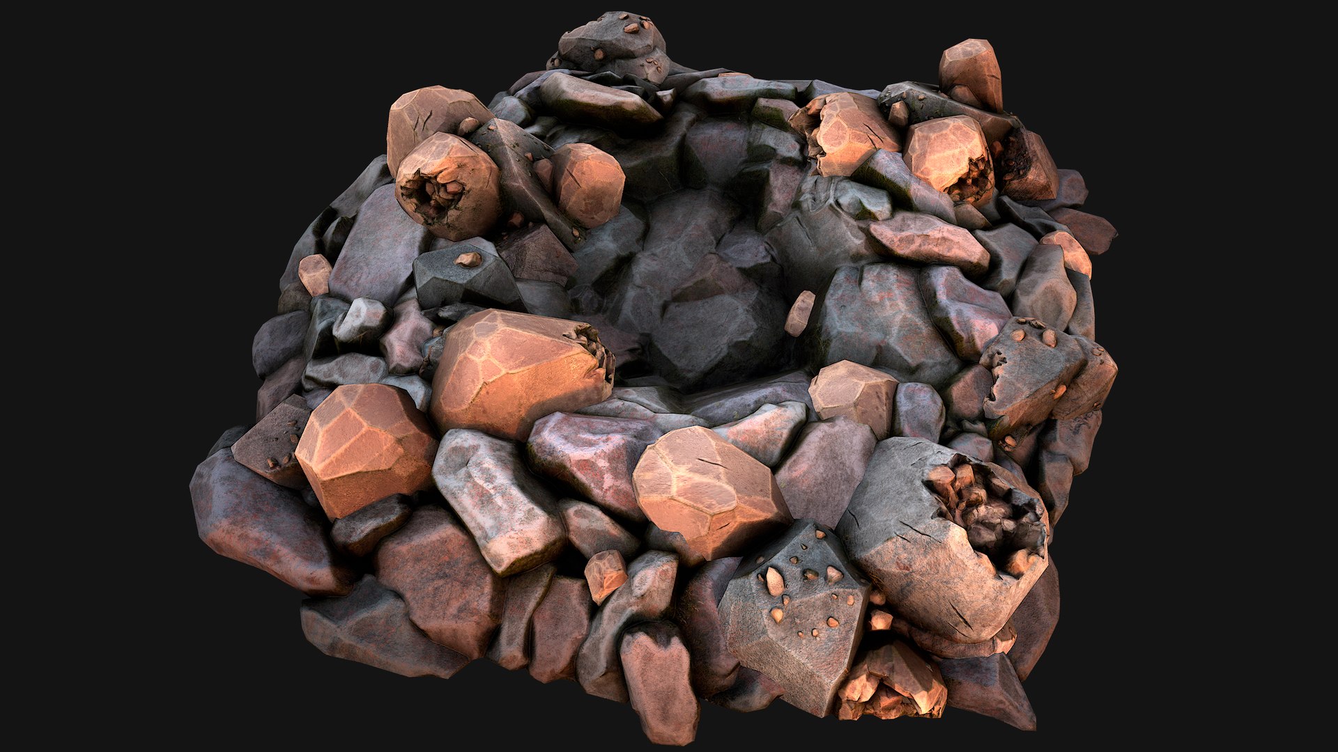 Copper Ore Deposits Rocks In Cave 3D Model - TurboSquid 2302012