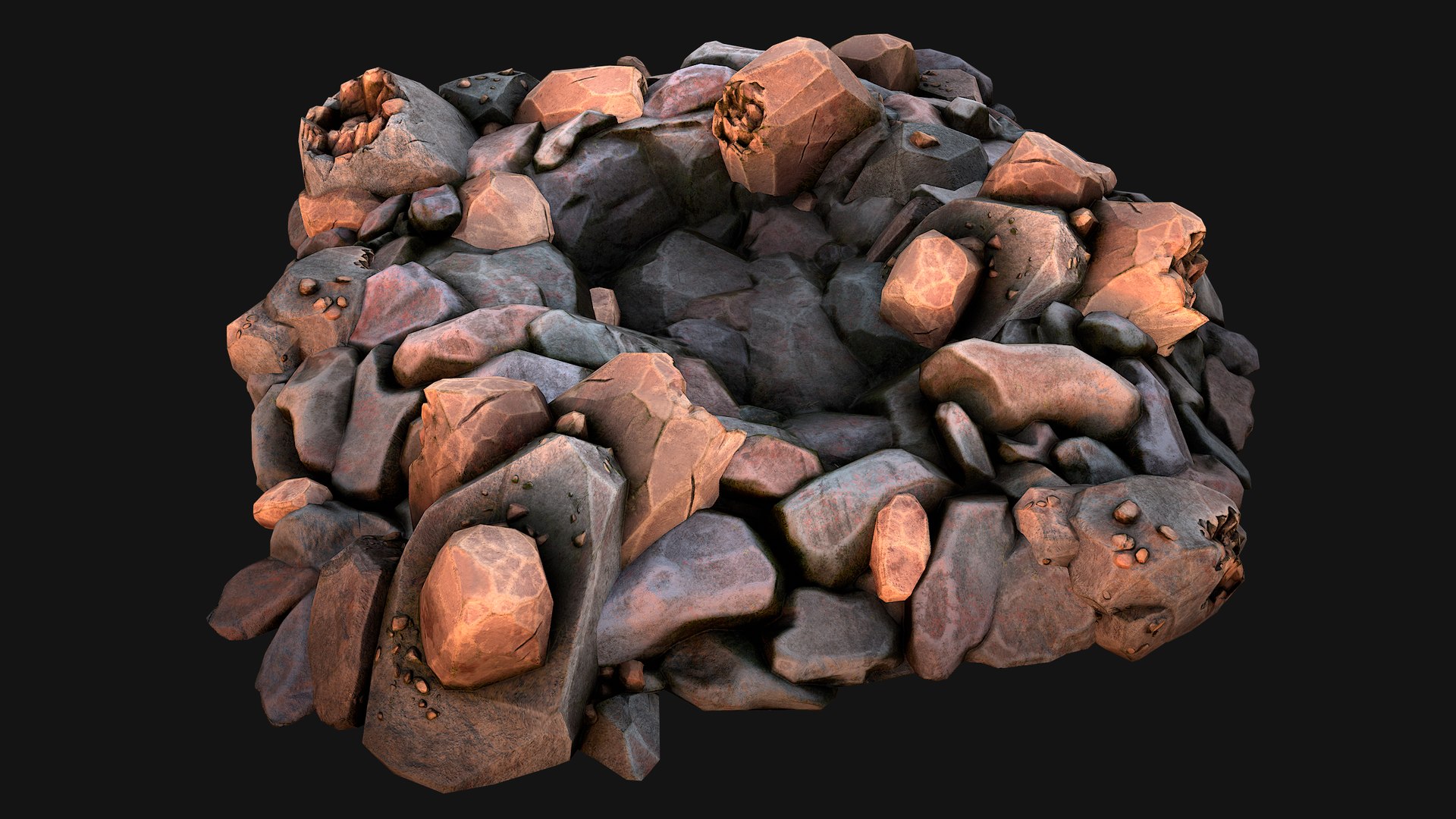 Copper Ore Deposits Rocks In Cave 3D Model - TurboSquid 2302012
