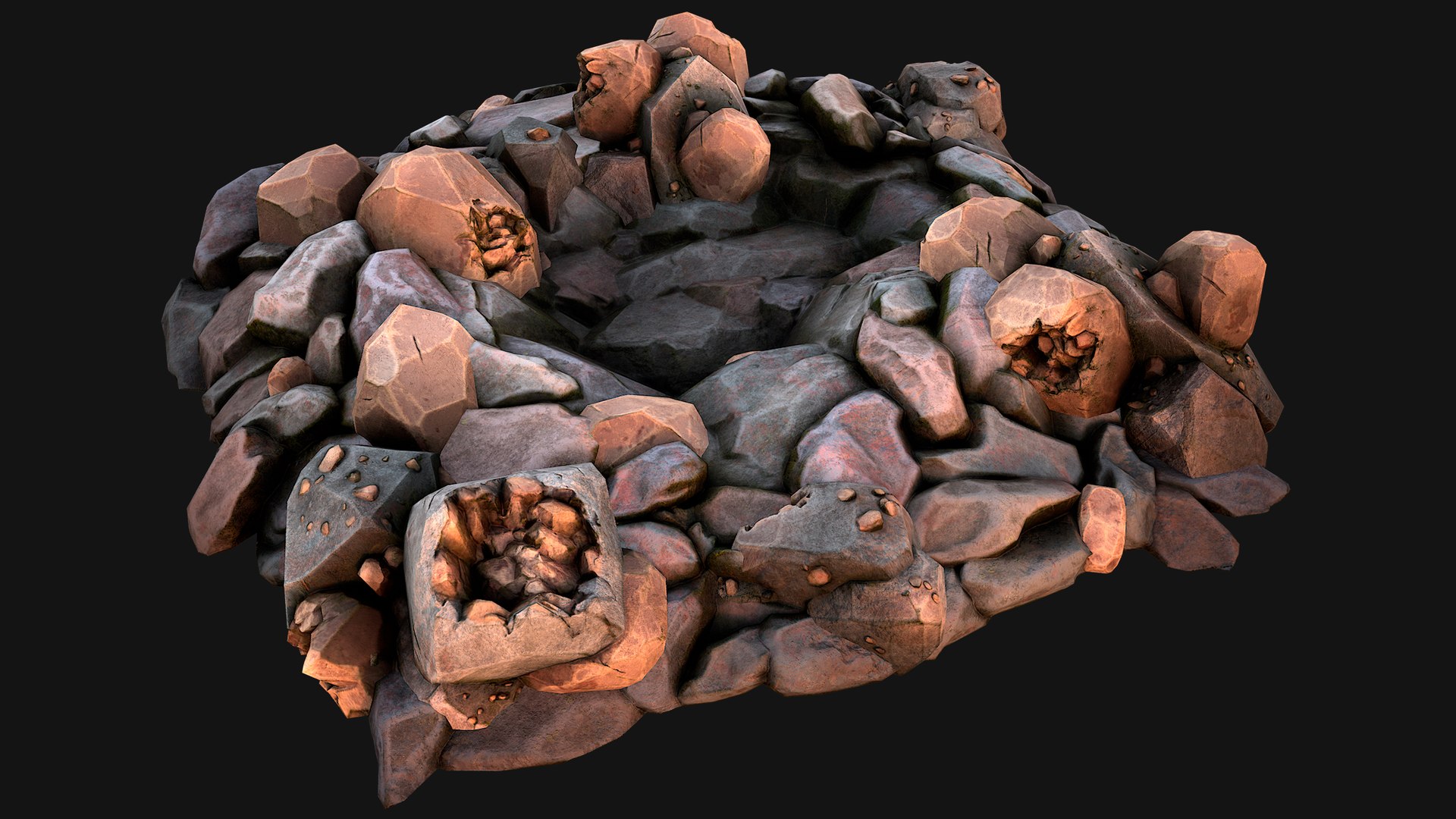 Copper Ore Deposits Rocks In Cave 3D Model - TurboSquid 2302012