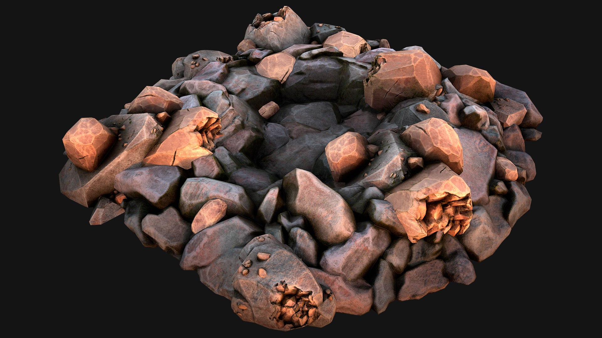Copper Ore Deposits Rocks In Cave 3D Model - TurboSquid 2302012