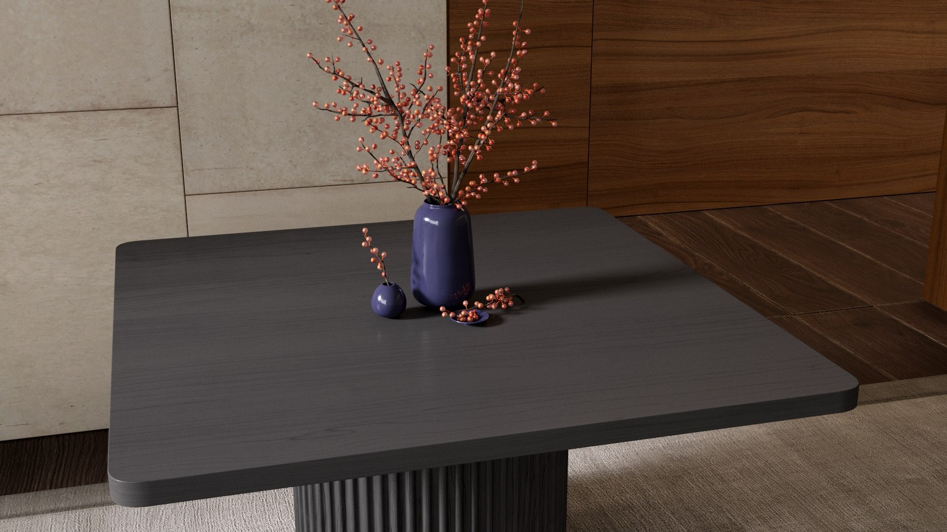 3D Square Dinner Table Model - TurboSquid 1818003