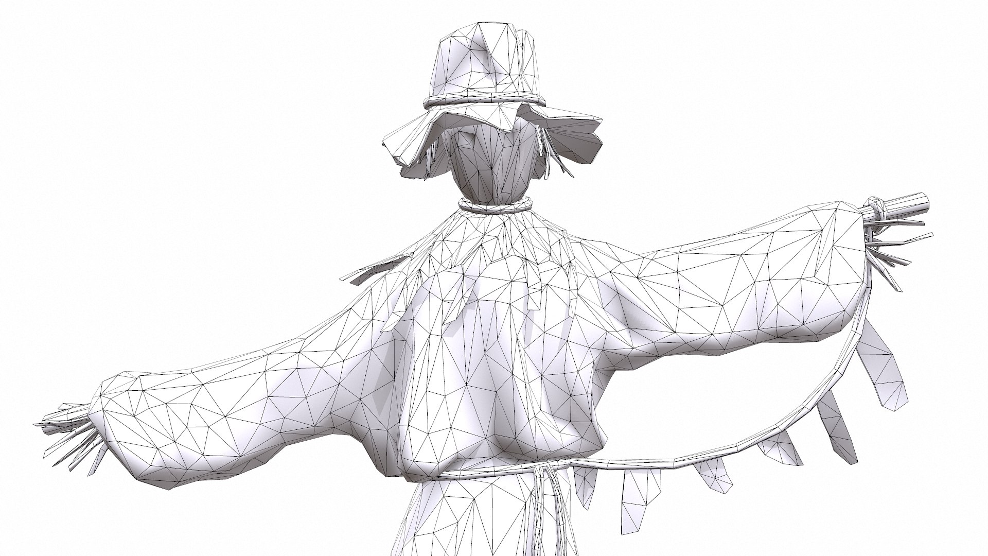 3D Model Scarecrow Low-poly PBR - TurboSquid 2105958