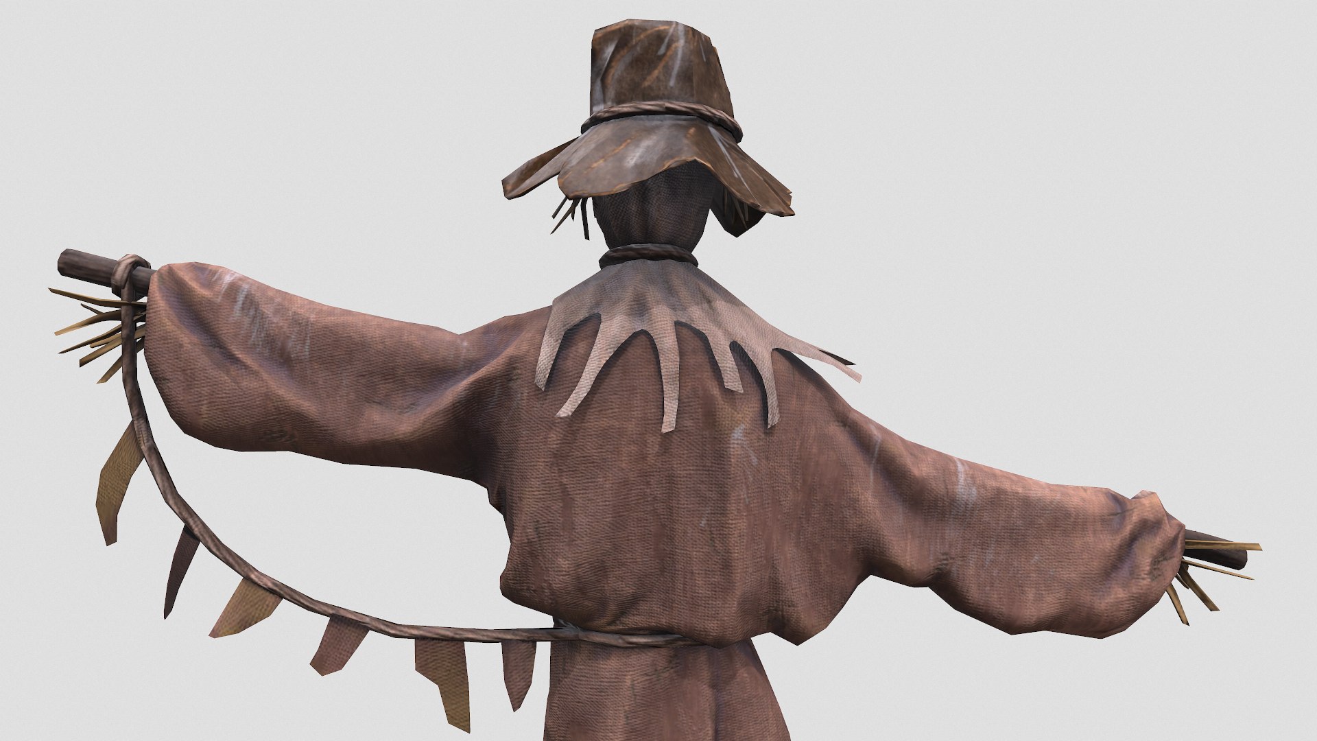 3D Model Scarecrow Low-poly PBR - TurboSquid 2105958