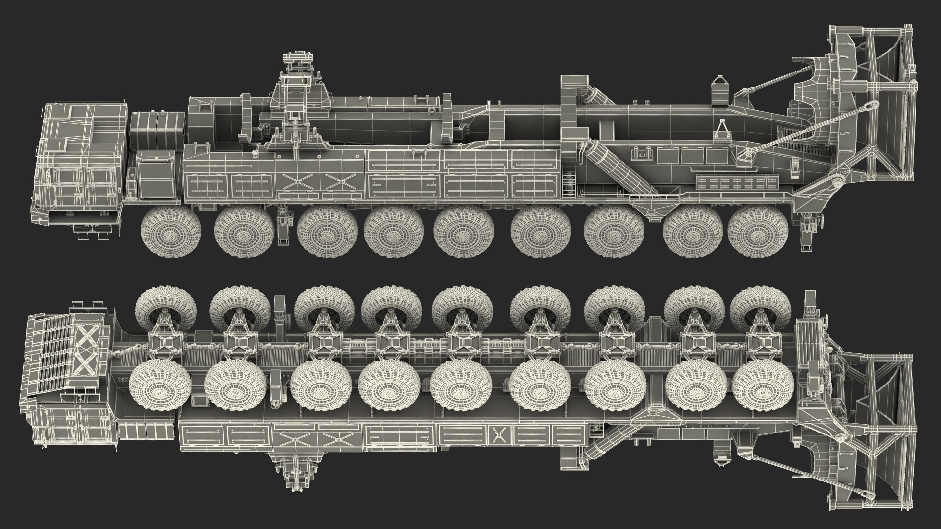 3D 9 axle transporter erector model - TurboSquid 1524354