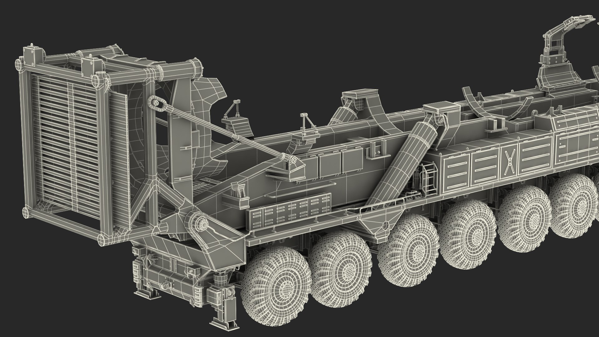 3D 9 axle transporter erector model - TurboSquid 1524354