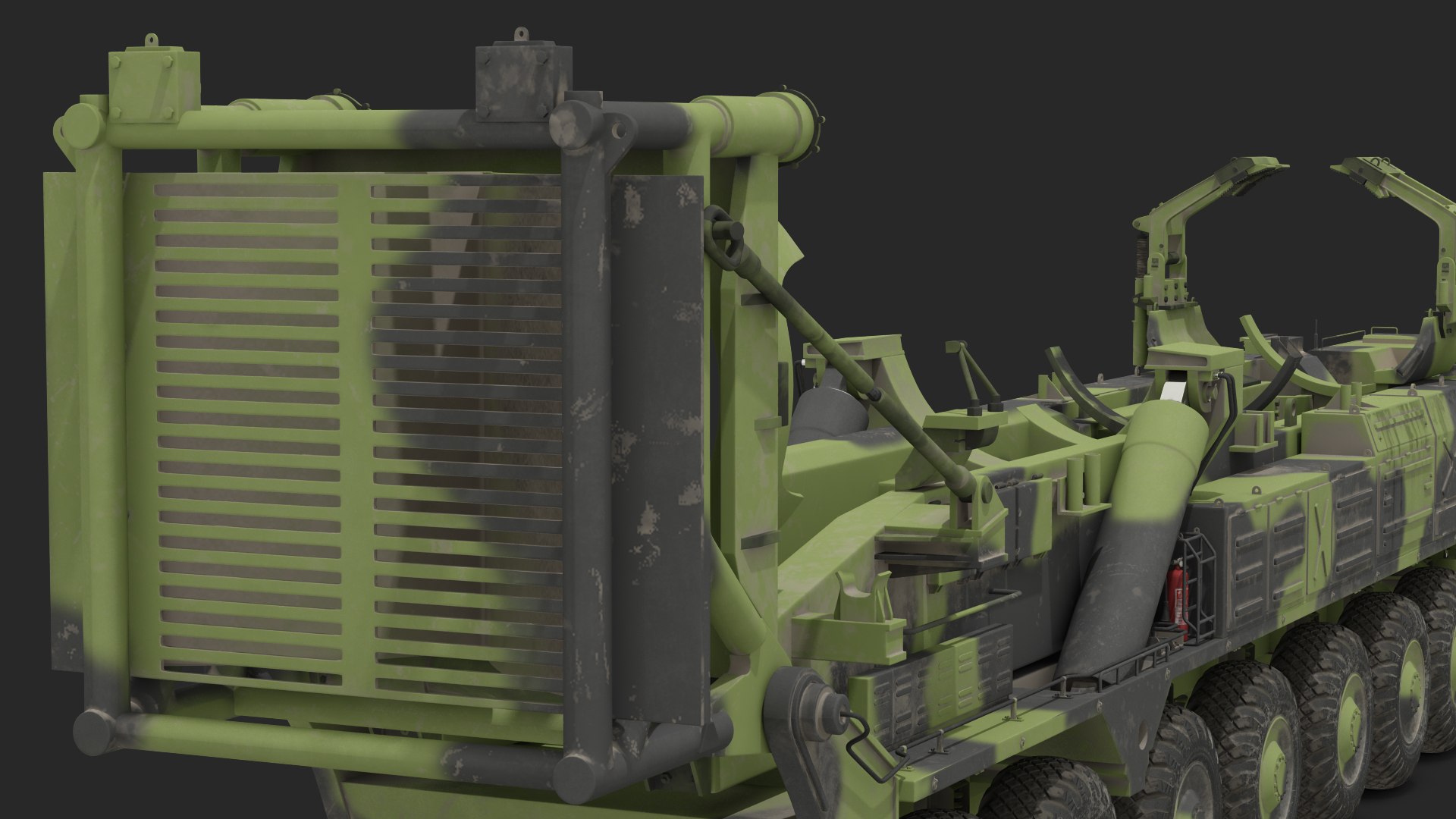 3D 9 axle transporter erector model - TurboSquid 1524354