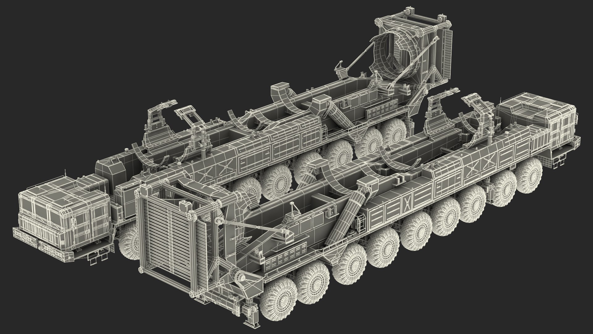 3D 9 axle transporter erector model - TurboSquid 1524354