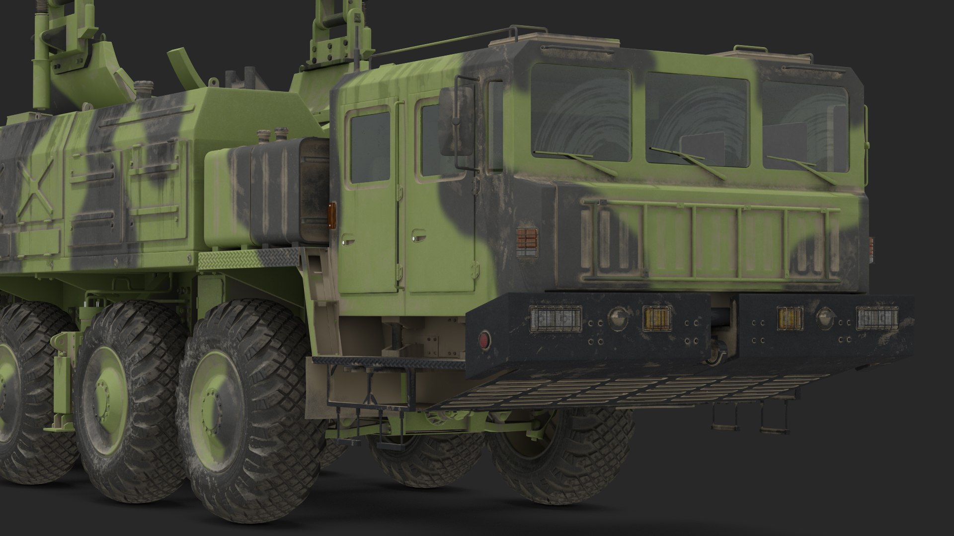 3D 9 axle transporter erector model - TurboSquid 1524354