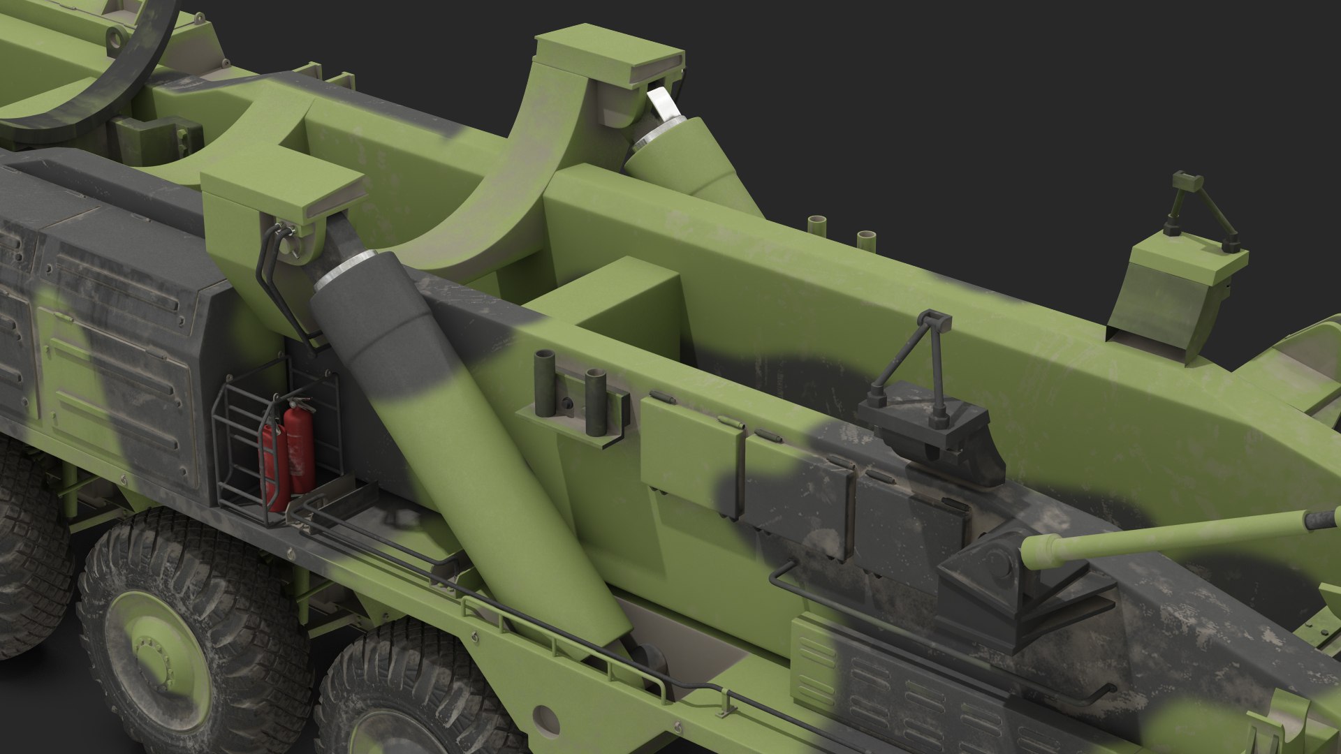 3D 9 axle transporter erector model - TurboSquid 1524354