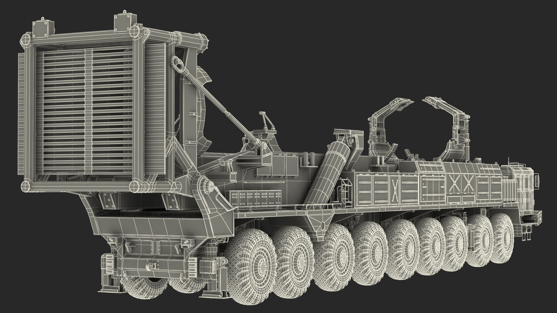 3D 9 axle transporter erector model - TurboSquid 1524354