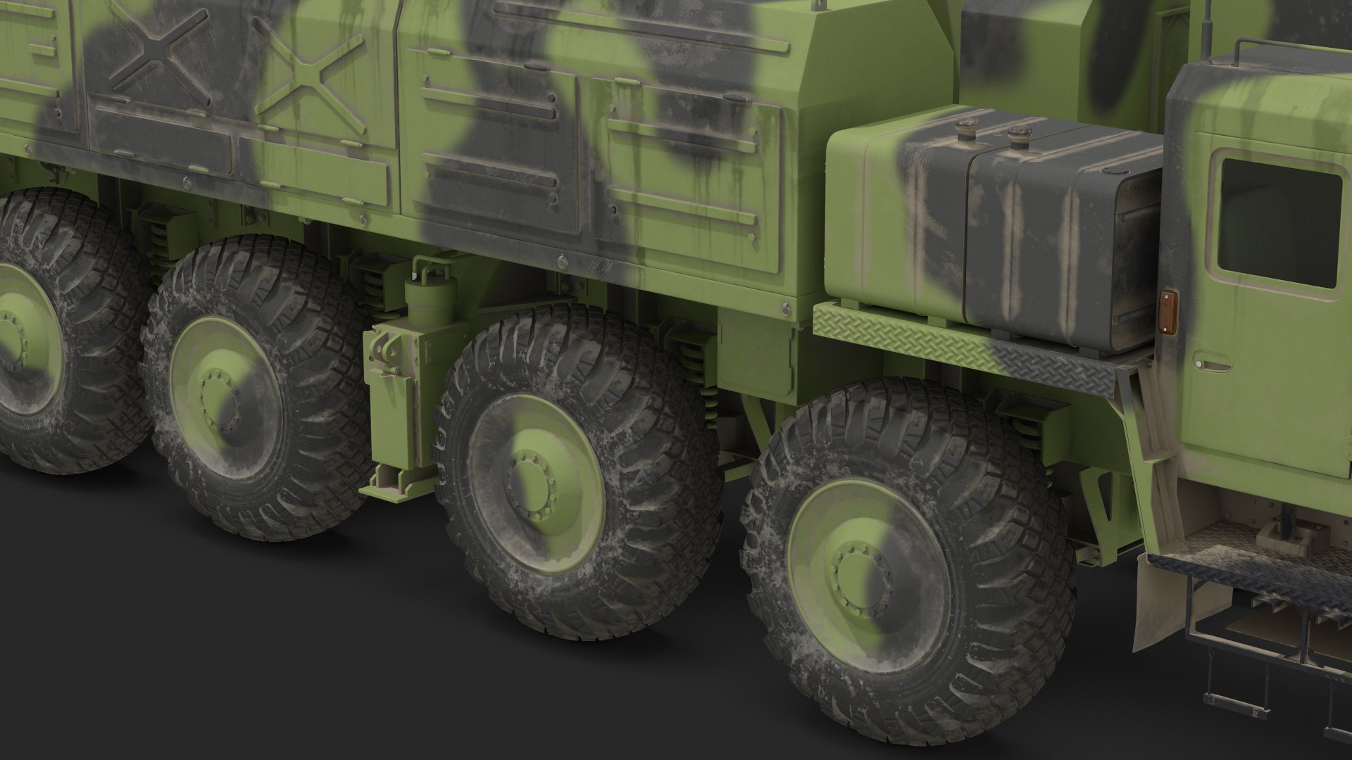 3D 9 axle transporter erector model - TurboSquid 1524354