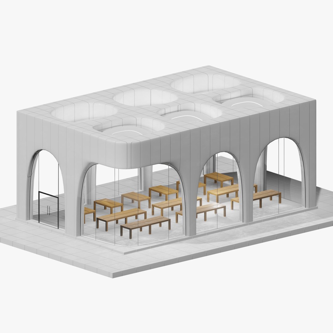 3D Modern Stylish Transparent Store Building - TurboSquid 1818851