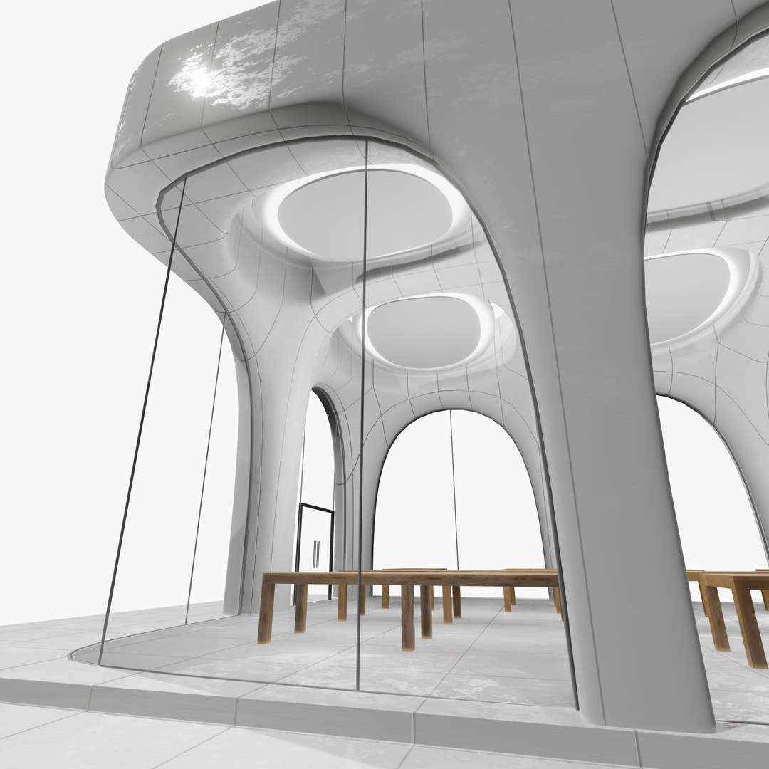 3D Modern Stylish Transparent Store Building - TurboSquid 1818851