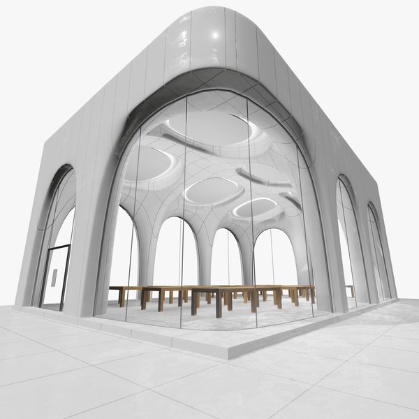 3D Modern stylish transparent store building - TurboSquid 1818851