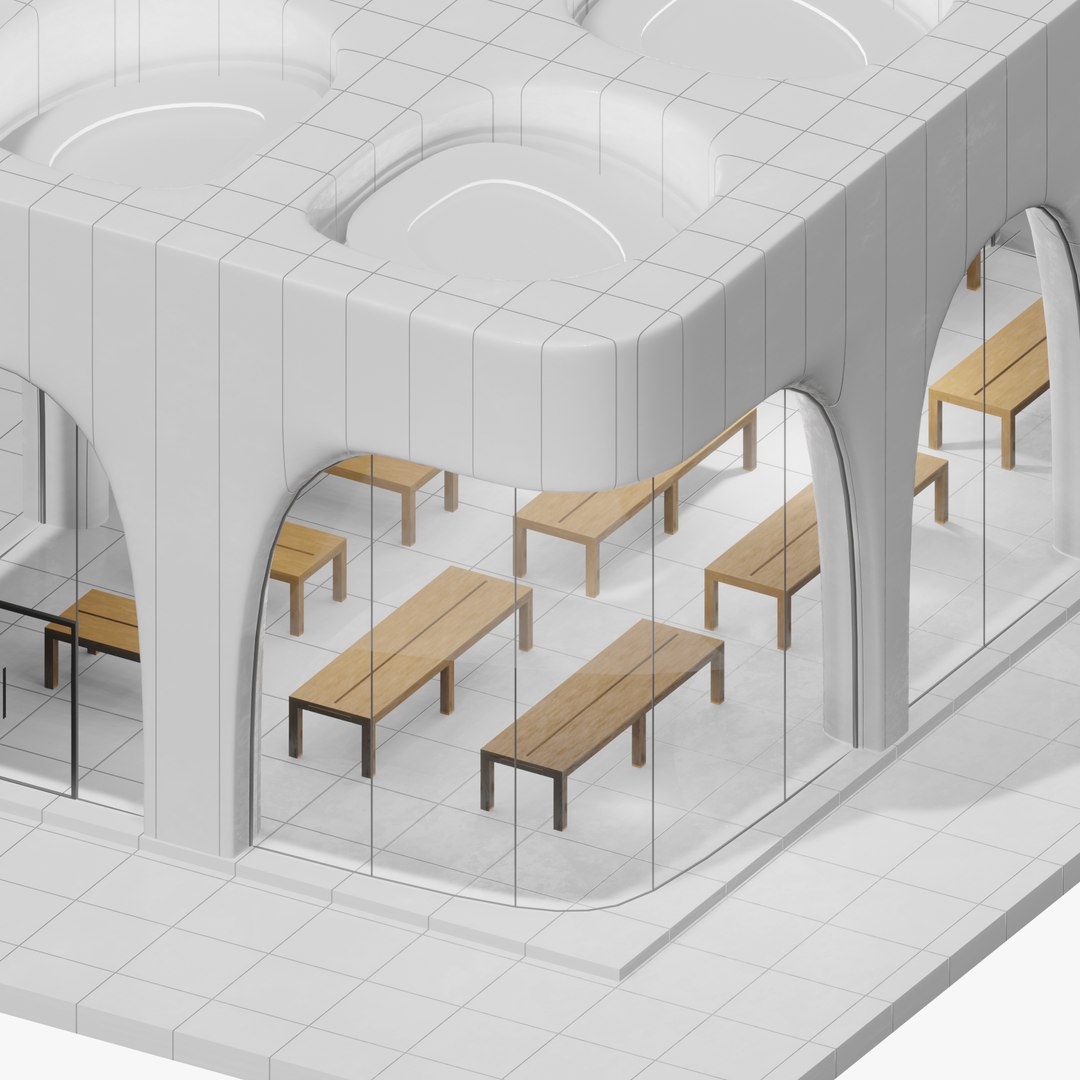 3D Modern Stylish Transparent Store Building - TurboSquid 1818851