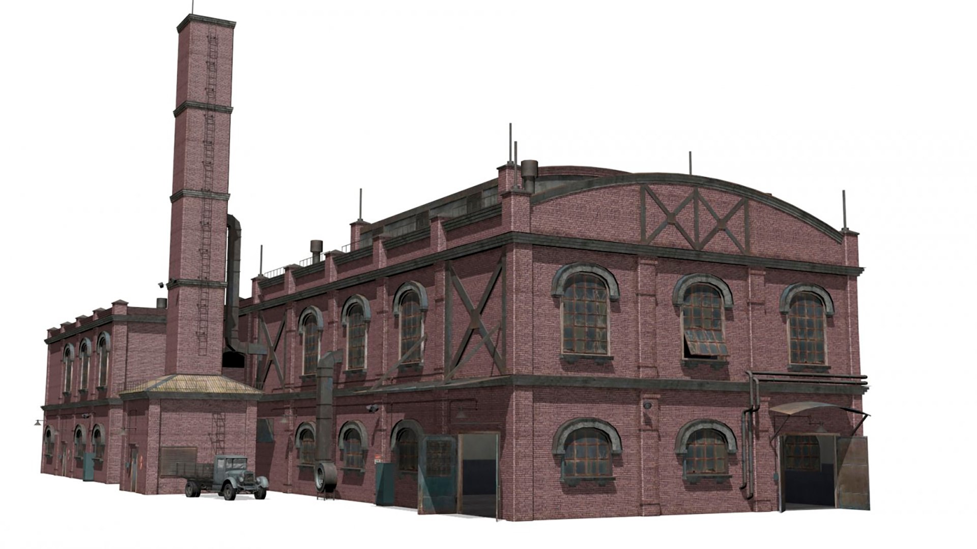 Old Brick Factory 3D Model - TurboSquid 2185296