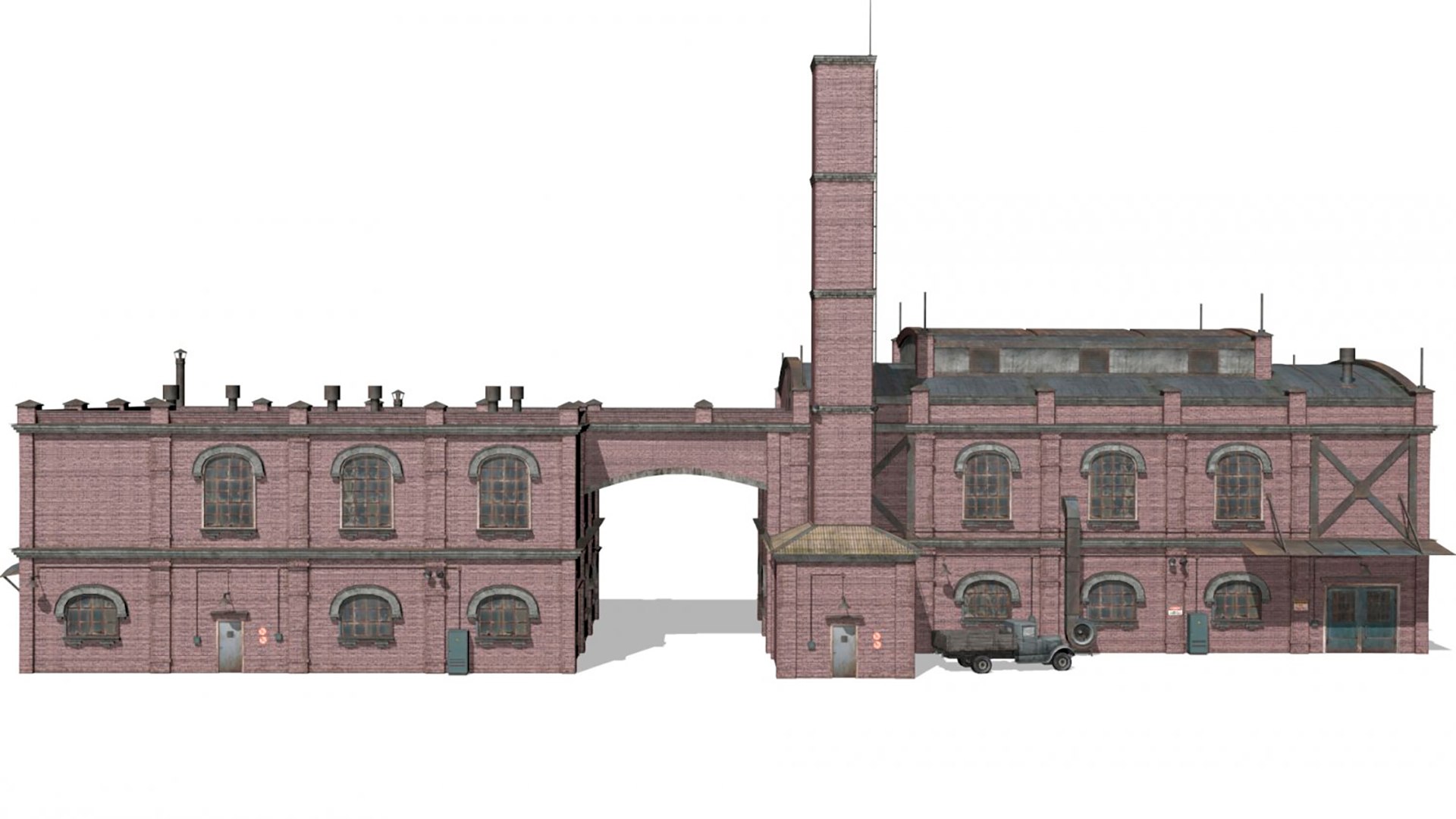 Old Brick Factory 3D Model - TurboSquid 2185296