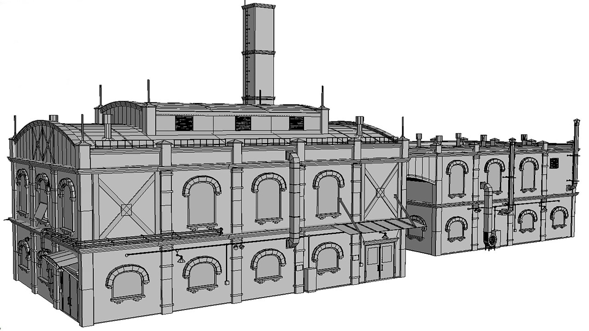 Old Brick Factory 3D Model - TurboSquid 2185296