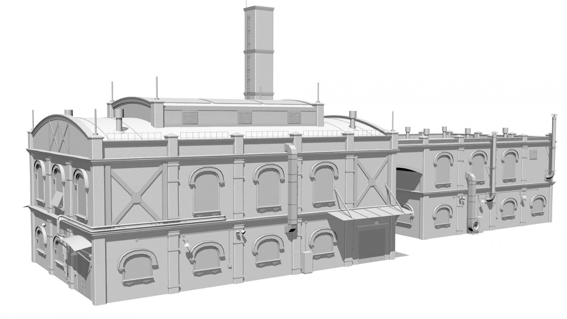 Old Brick Factory 3D Model - TurboSquid 2185296