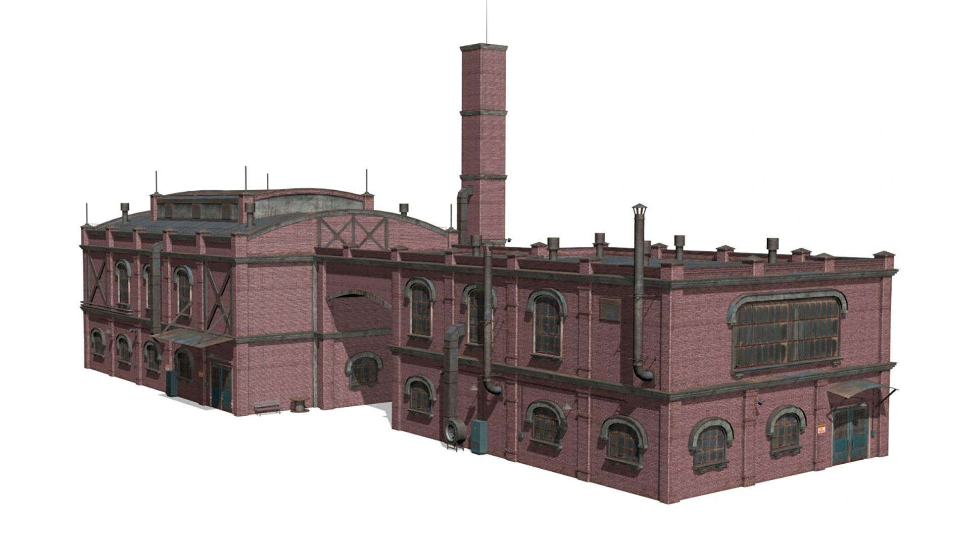 Old Brick Factory 3D Model - TurboSquid 2185296