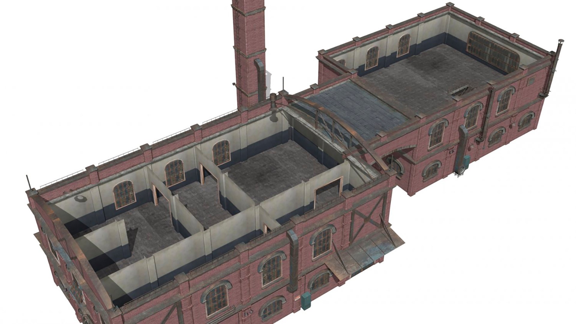 Old Brick Factory 3D Model - TurboSquid 2185296
