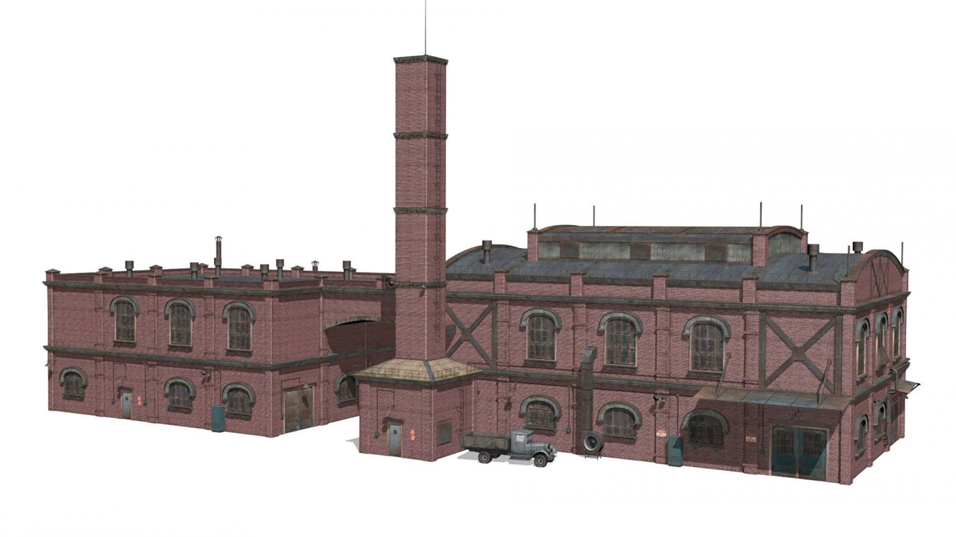 Old Brick Factory 3D Model - TurboSquid 2185296