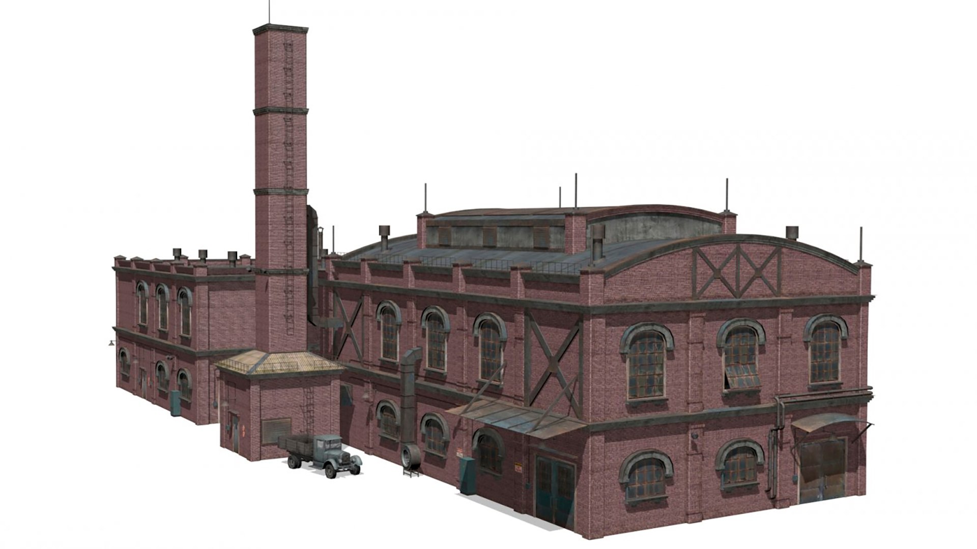 Old Brick Factory 3D Model - TurboSquid 2185296