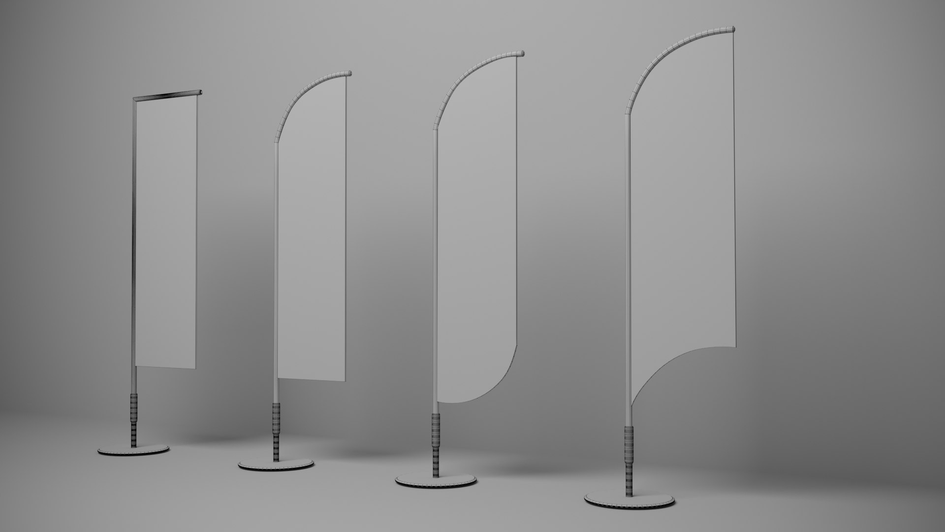 3D Banner Flags Low-poly Model - TurboSquid 2115497