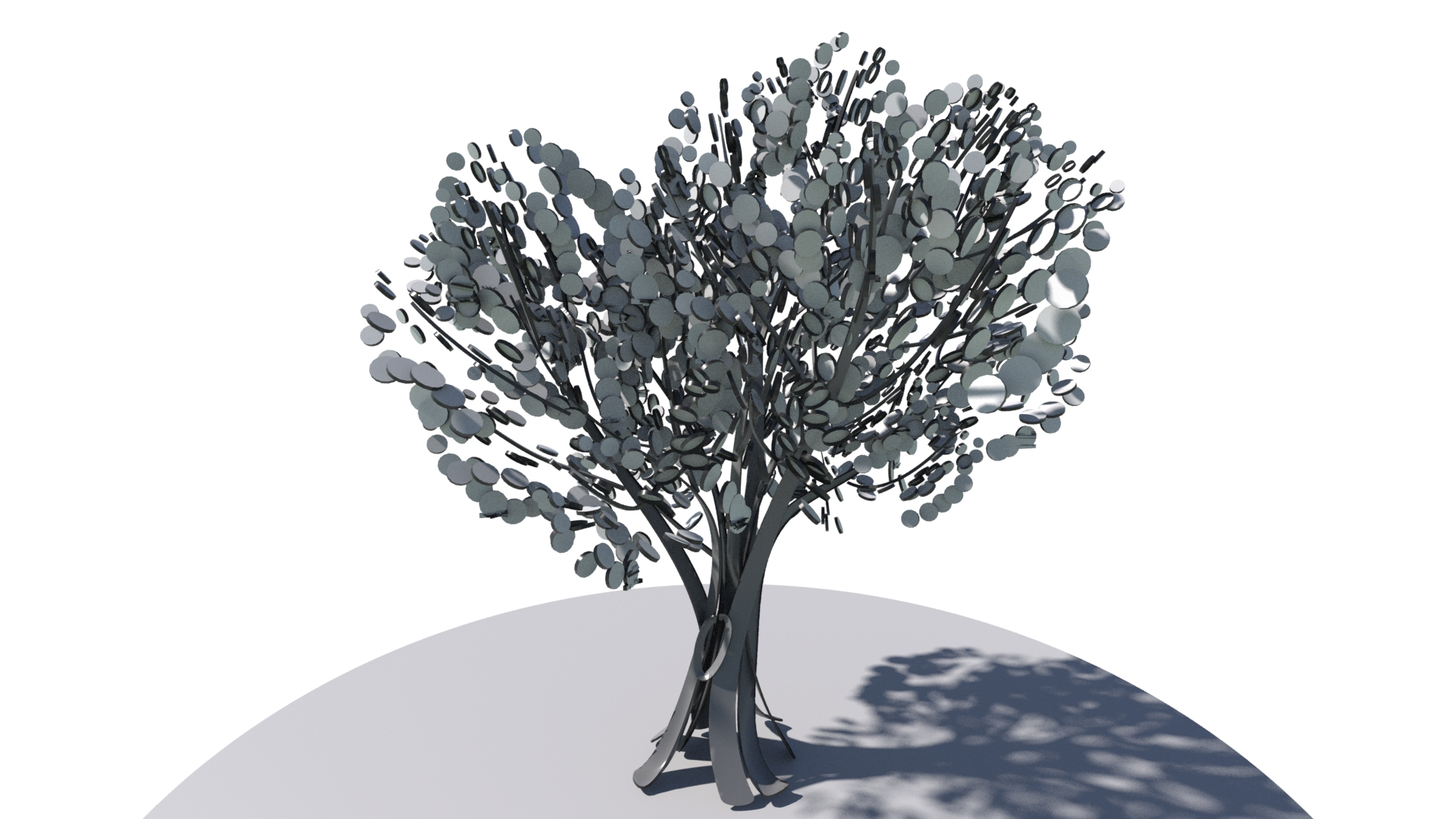 3D A Set Of 9 Stylised Tree Representation Of A Medium Sized Broadleaf ...