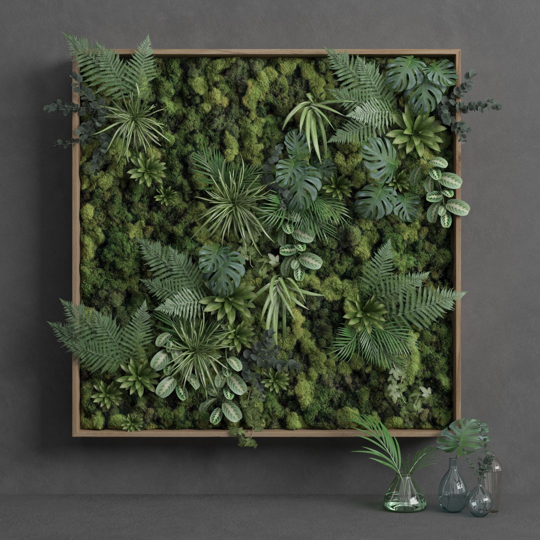 3D Model Decorative Green Moss Set - TurboSquid 1453561