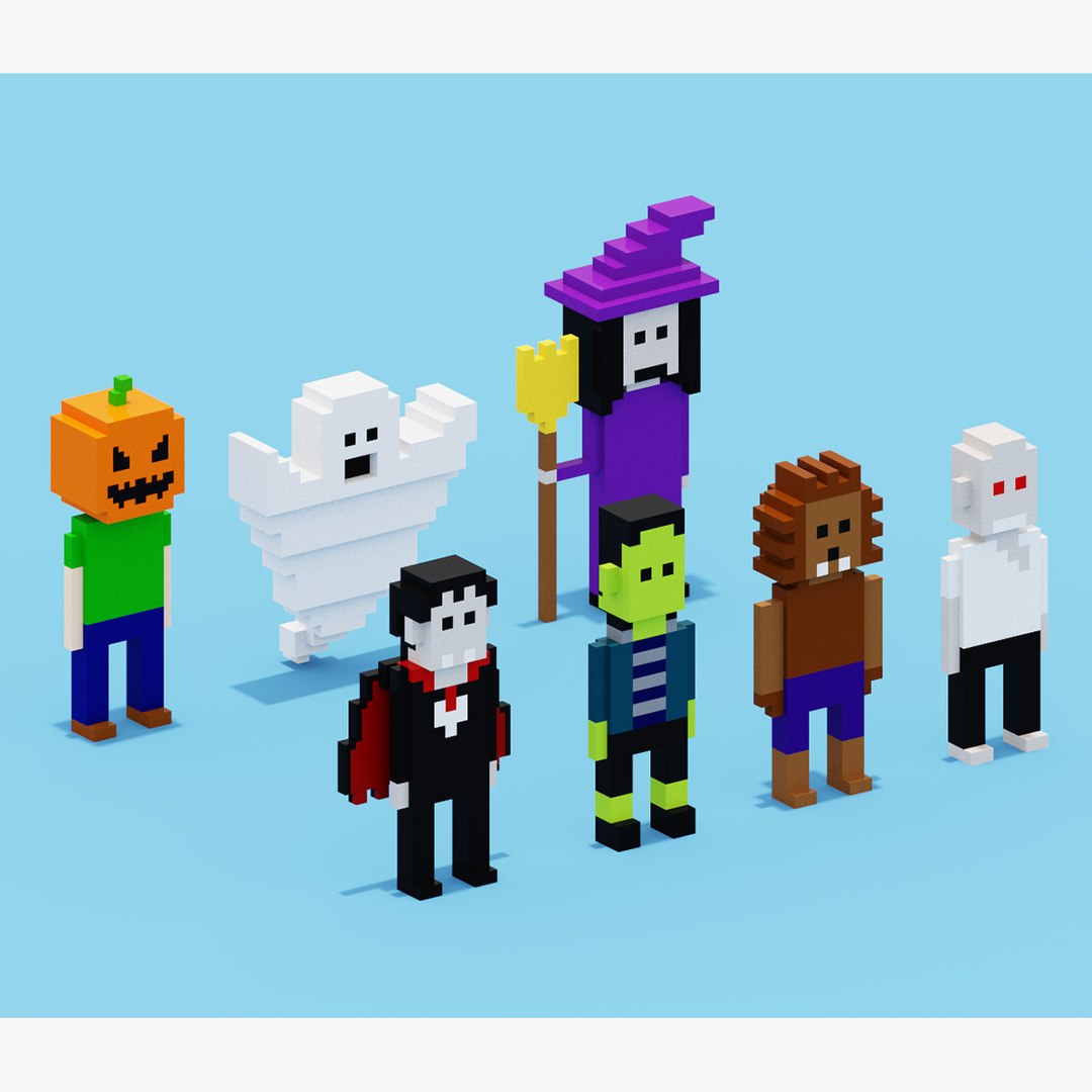 Voxel Halloween Characters 3D - TurboSquid 1972828