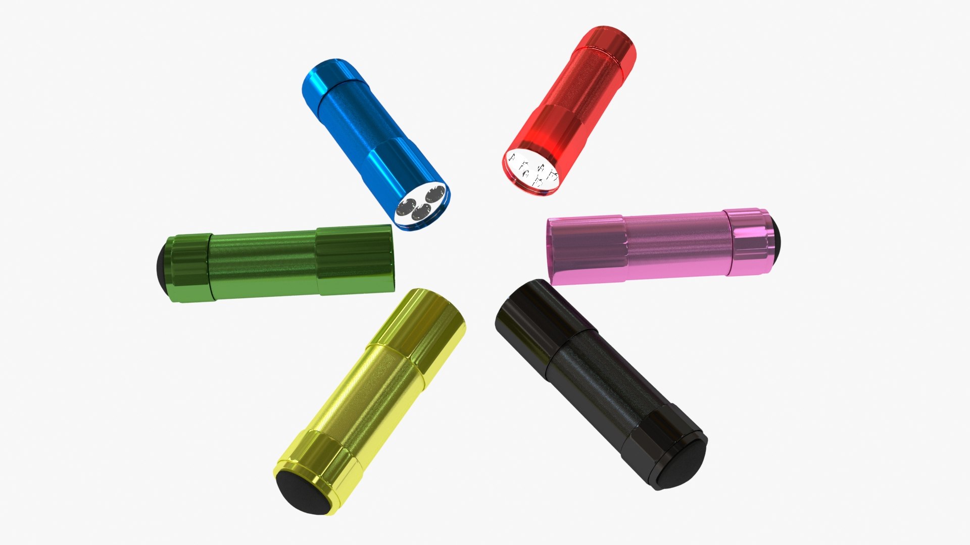 3D Color Mini Flashlights Lights Model - TurboSquid 1446423