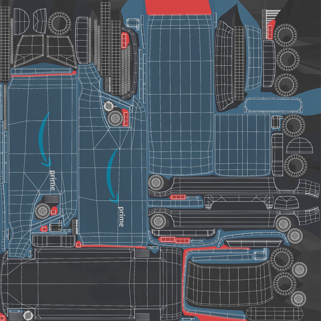 3D Amazon Delivery Van Low Poly Minimalistic Model - TurboSquid 2519452