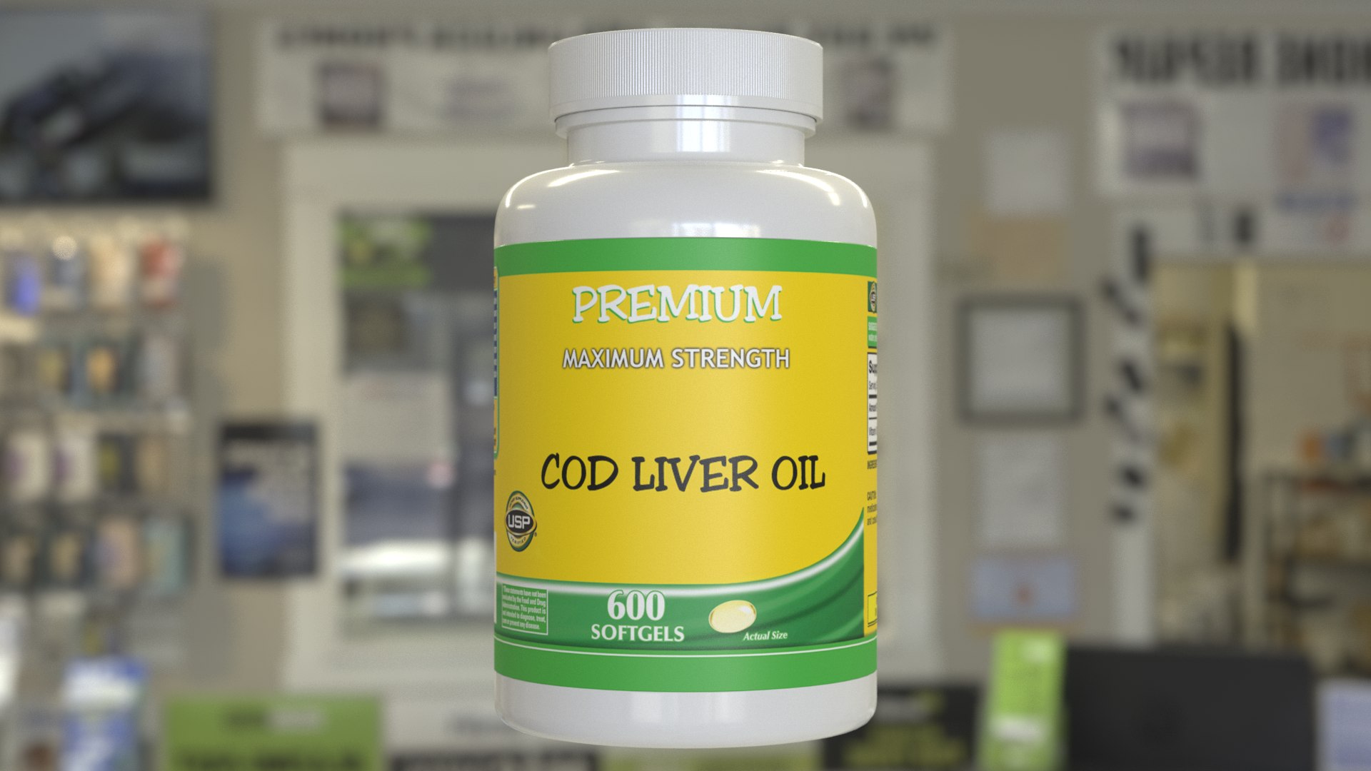 3D Cod Liver Oil Bottle model - TurboSquid 1835472