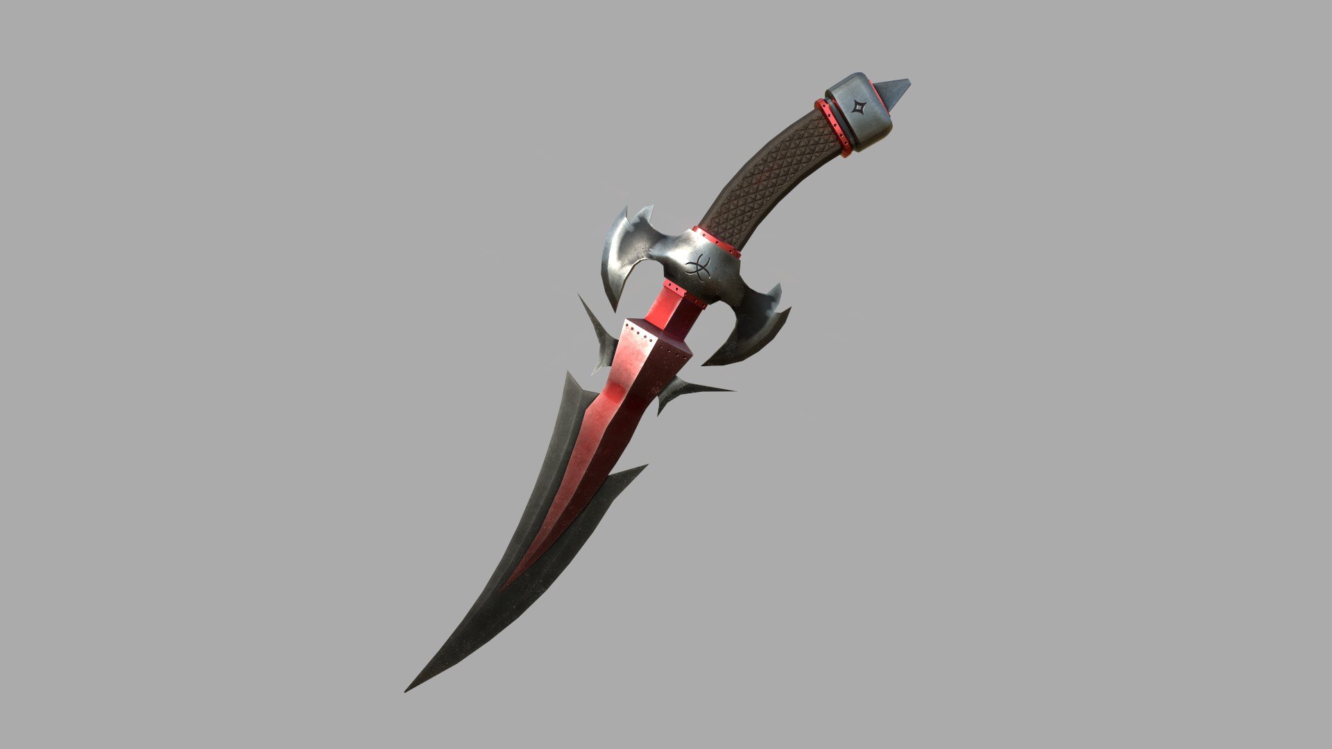 3D Medieval Dagger 06 Dark Red - Fantasy Character Weapon Model ...