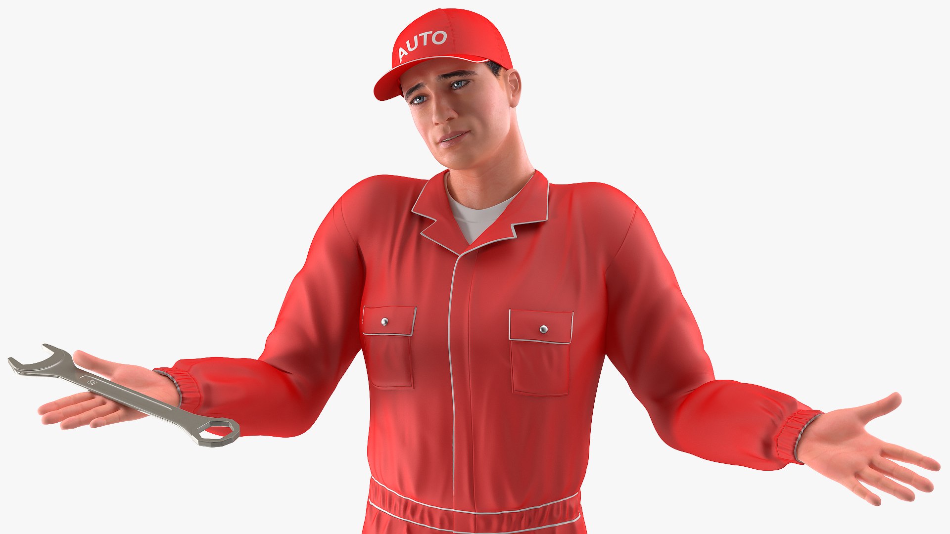 3D model auto mechanic shrugs - TurboSquid 1603934