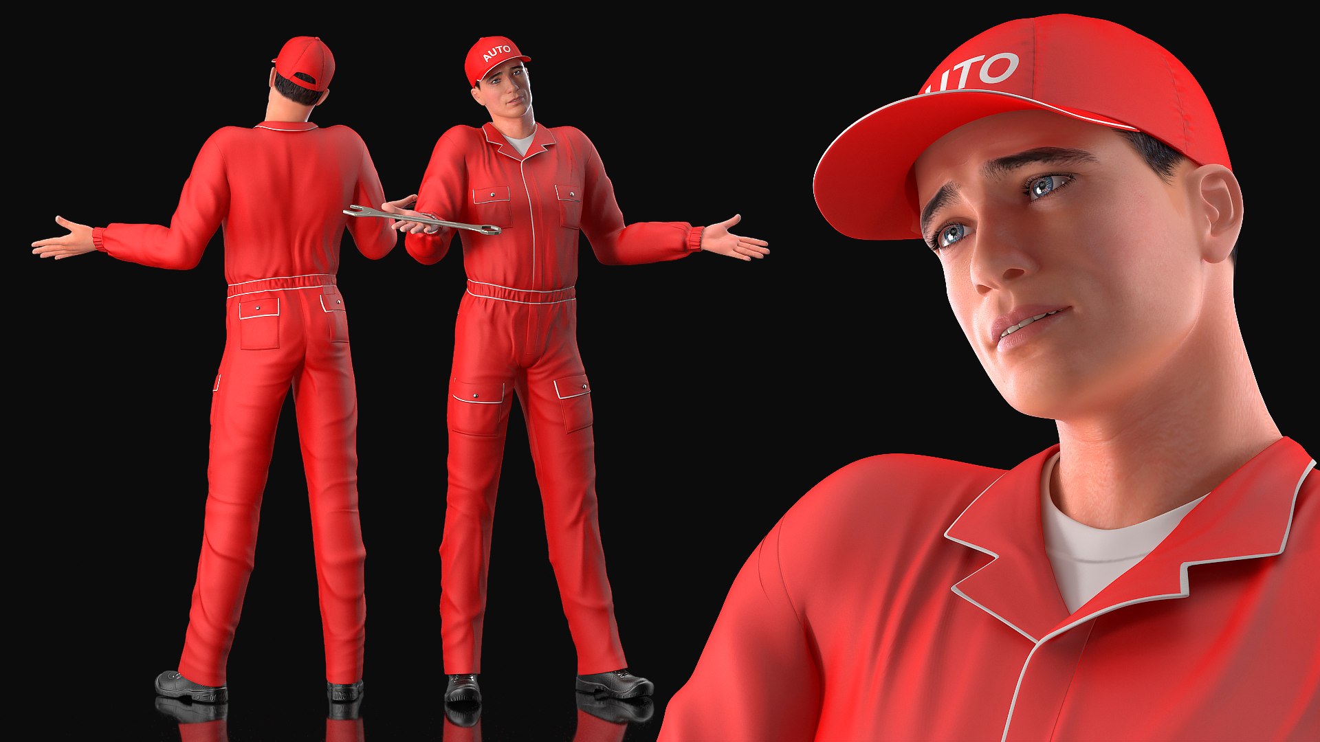 3D model auto mechanic shrugs - TurboSquid 1603934