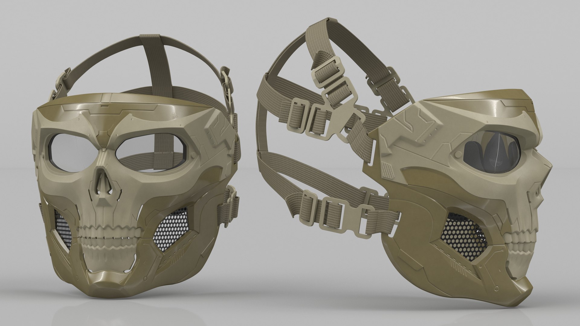 3D Mask Tactical Skull Khaki - TurboSquid 2108535