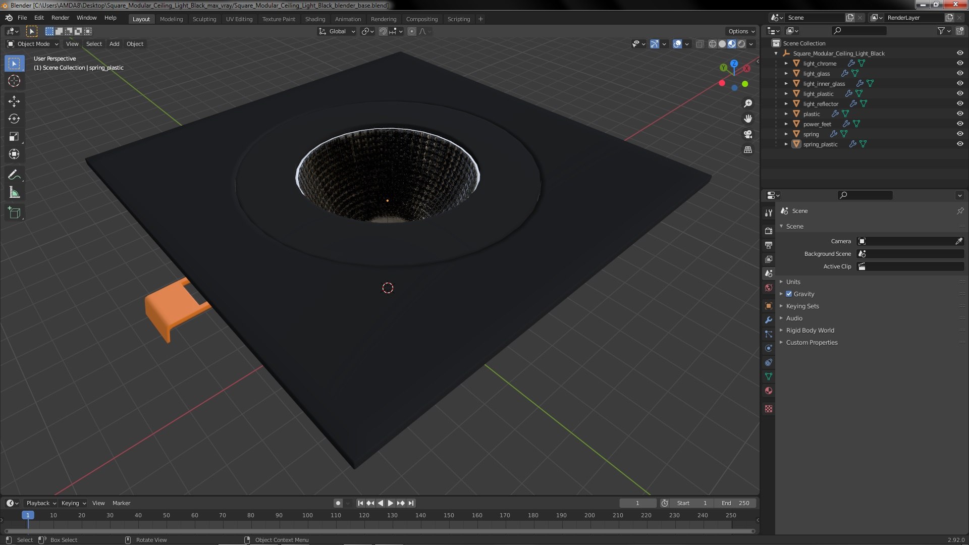3D model Square Modular Ceiling Light Black - TurboSquid 2091334