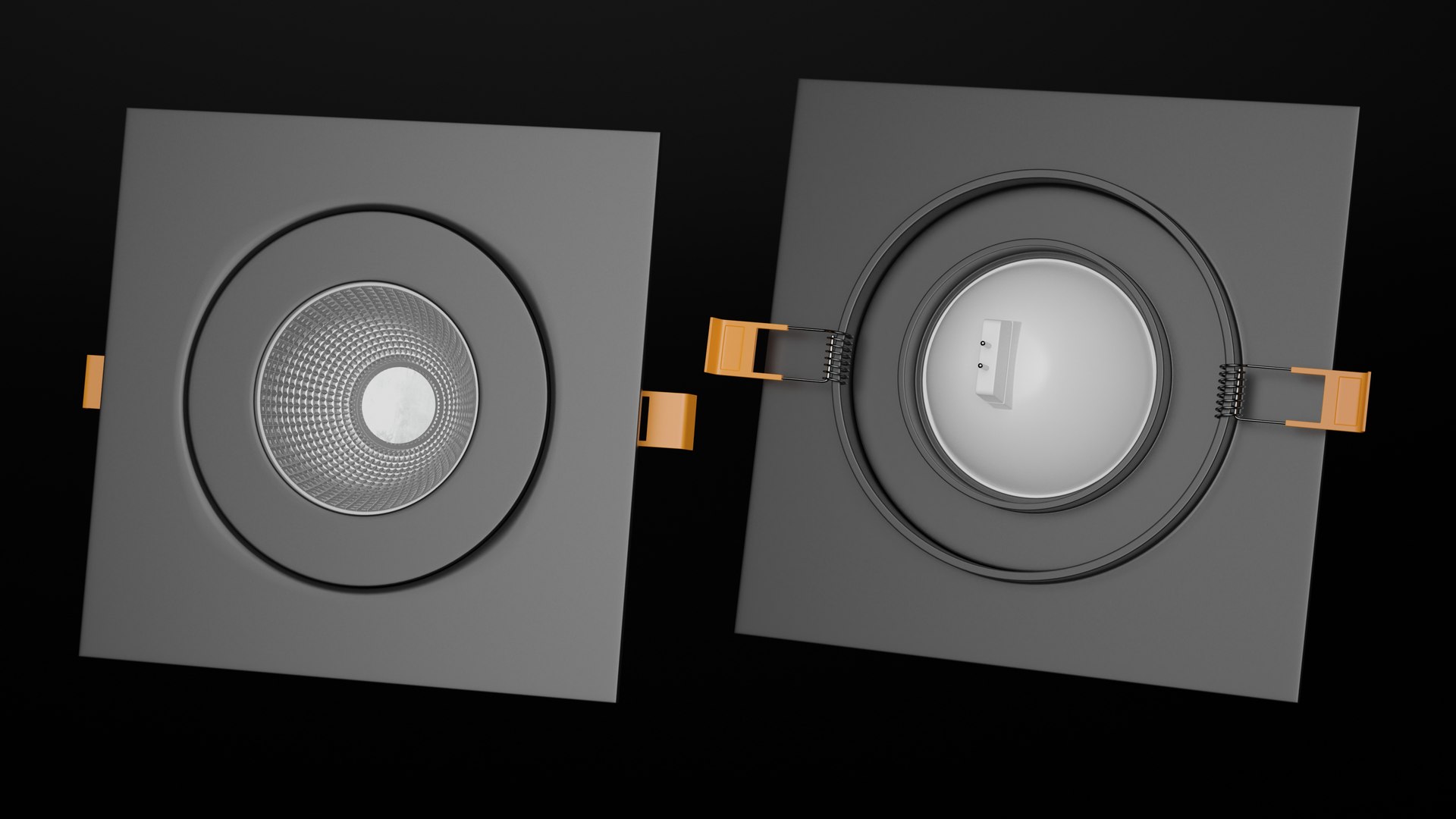 3D model Square Modular Ceiling Light Black - TurboSquid 2091334