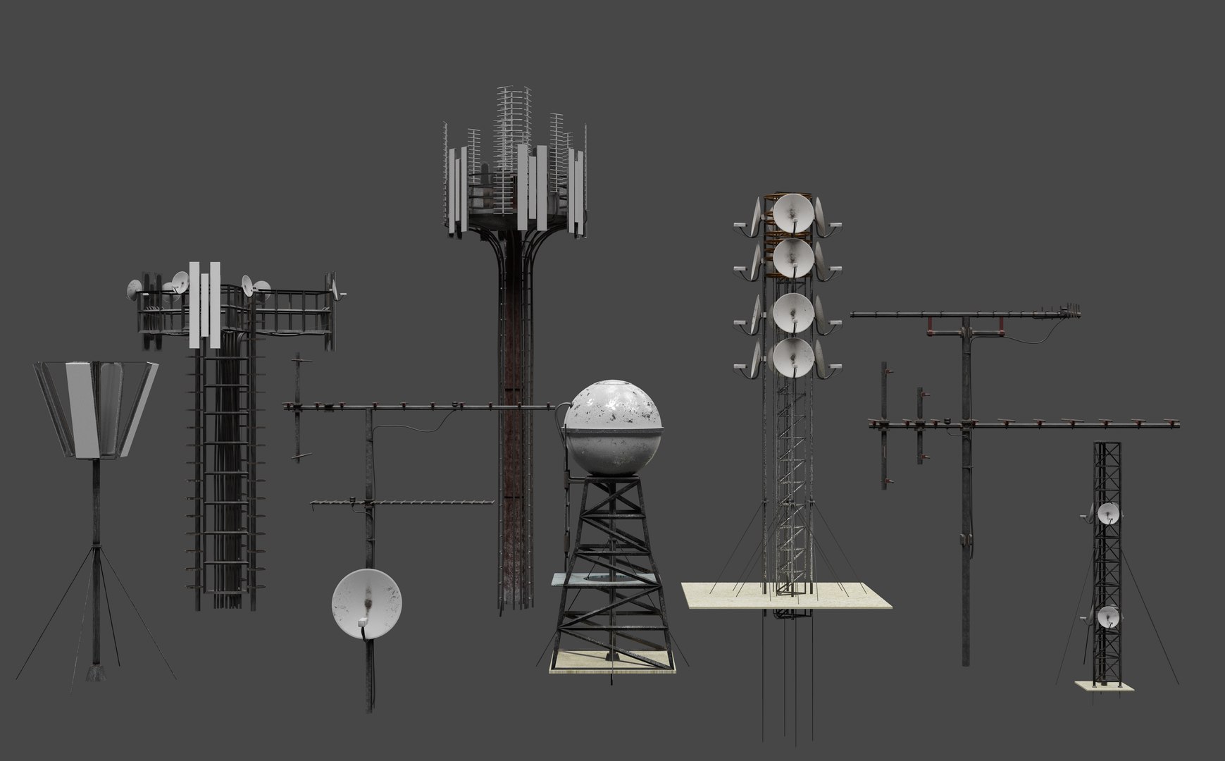 3D Rooftop Structures Low Poly Model - TurboSquid 1850087