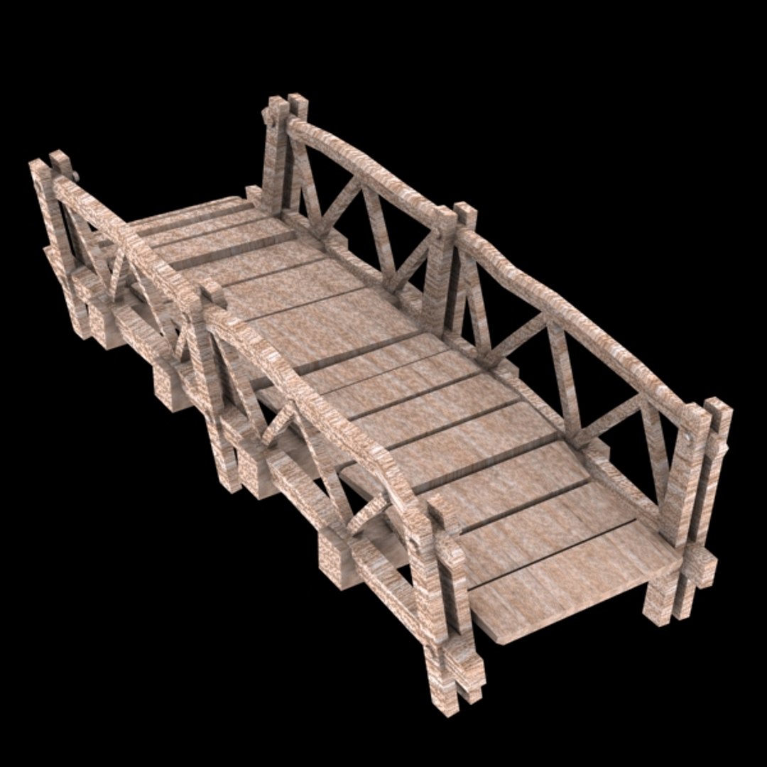 Wood Bridge 3D - TurboSquid 1397940