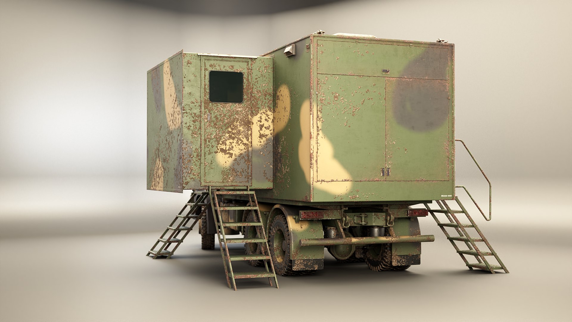 3D Generic Military Command Truck Sand Camo Dirt And Rust - TurboSquid ...