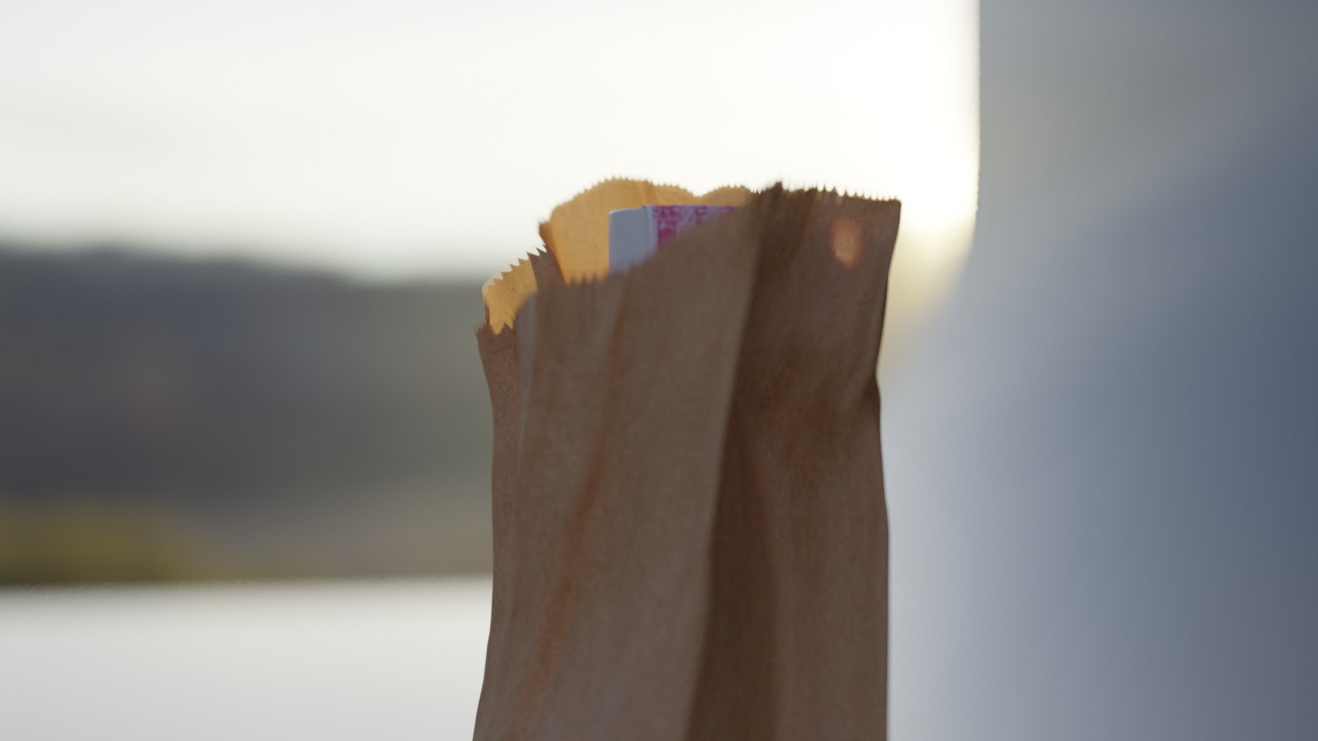 3D Paper Bag With 750ml Ten High Straight Bourbon Whiskey - TurboSquid ...