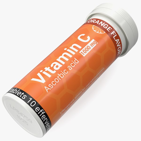 Tubo de Vitamina C Embalagem 10 Comprimidos Modelo 3D - TurboSquid 2211497