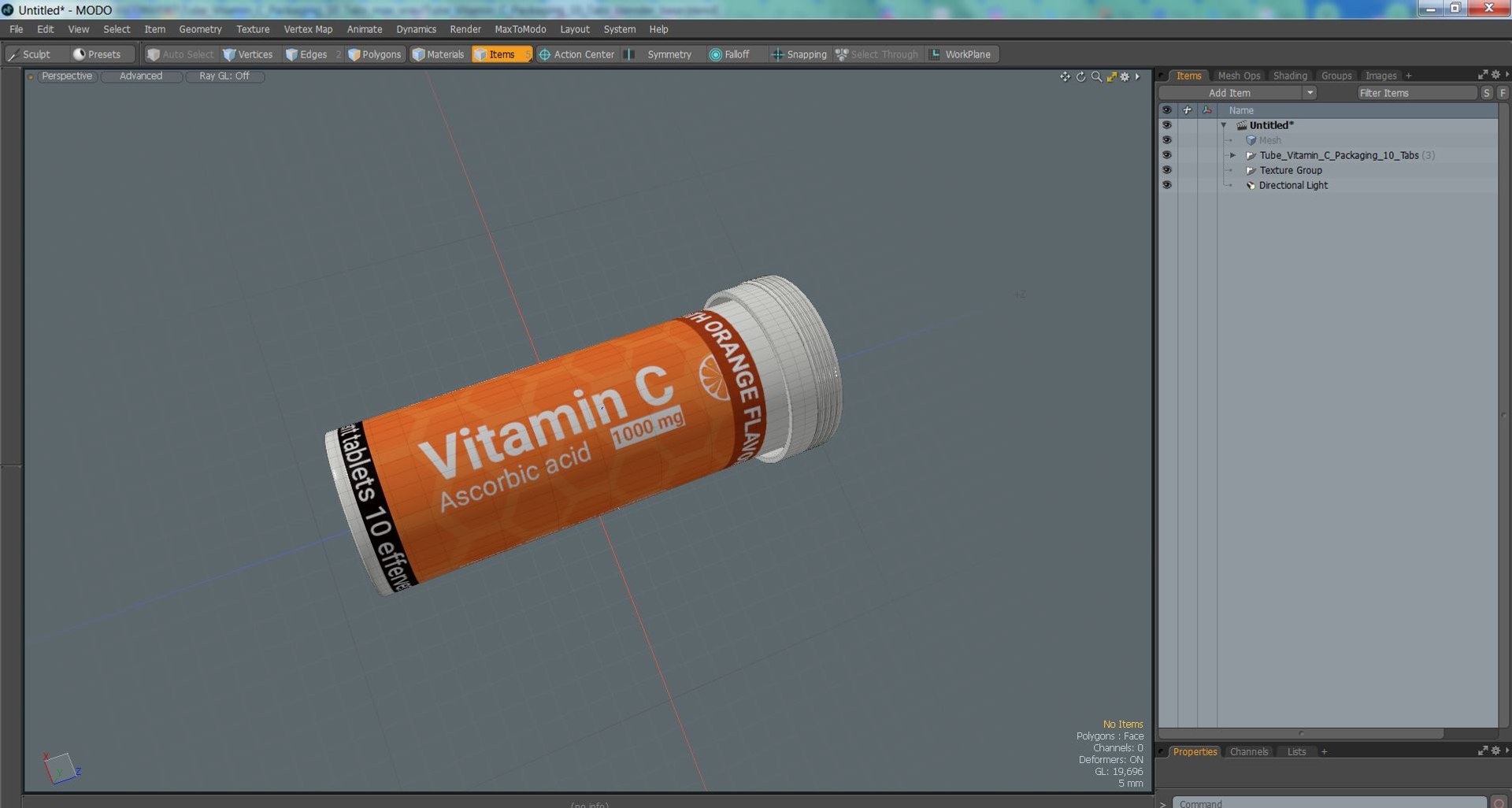 Tube Vitamin C Packaging 10 Tabs 3D - TurboSquid 2211497