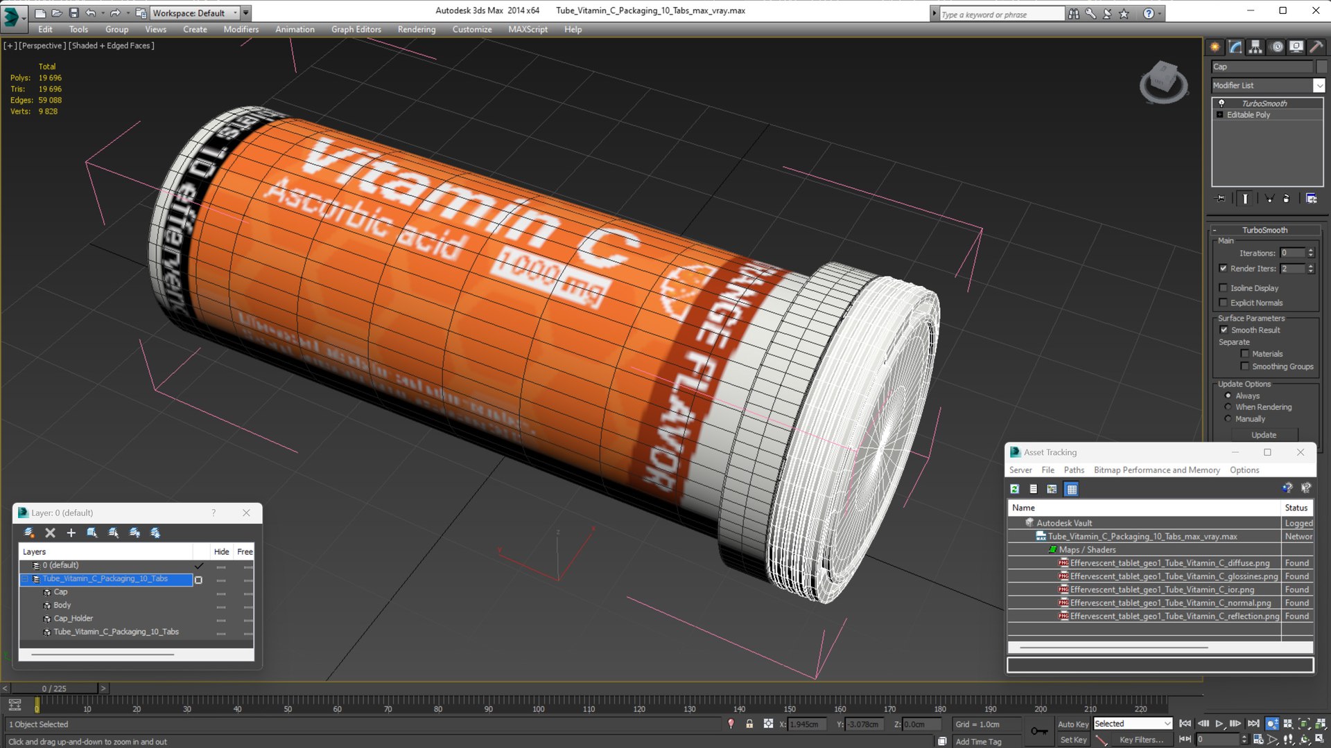 Tube Vitamin C Packaging 10 Tabs 3D - TurboSquid 2211497