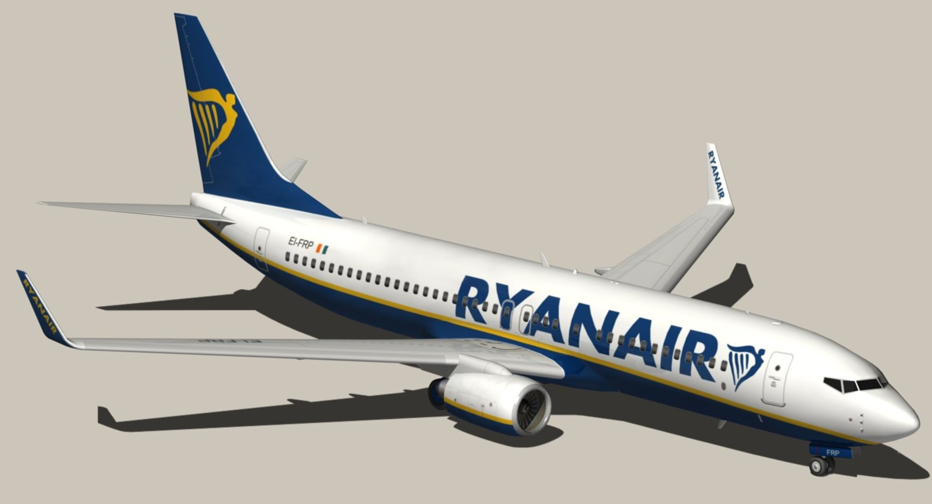 Boeing Ryanair 3D - TurboSquid 1270478
