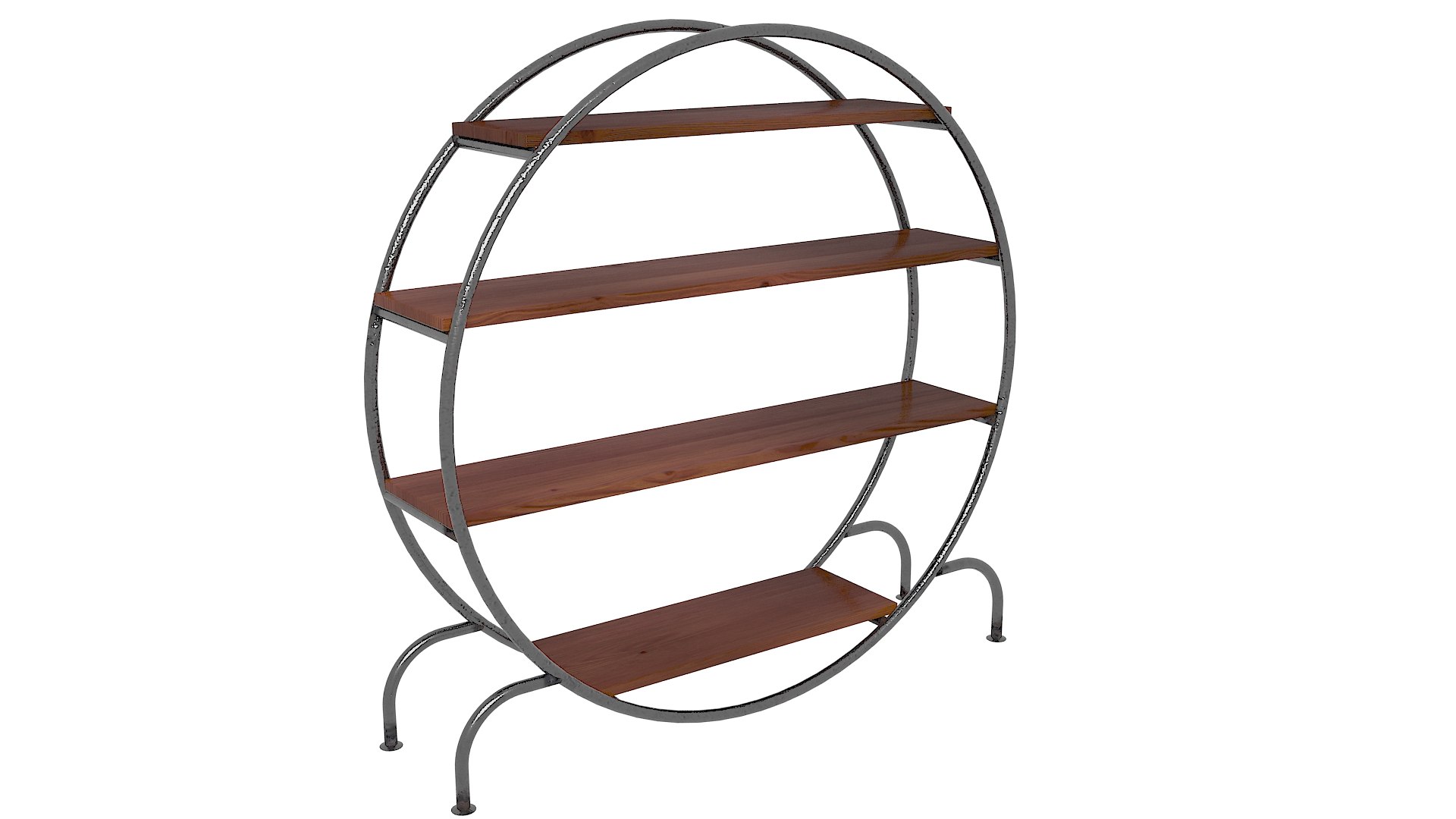 3D Bookshelf Circle Iron With Books - TurboSquid 2048098